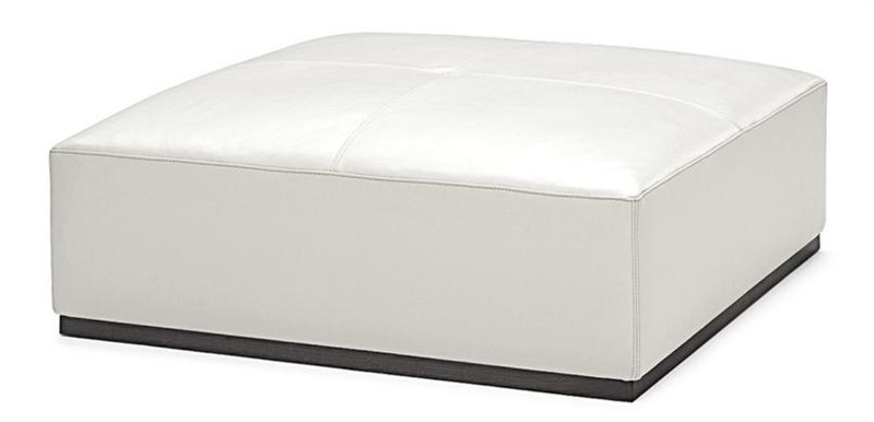 Pouf upholstered in leather or Domino cloth, Natuzzi - Luxury furniture MR