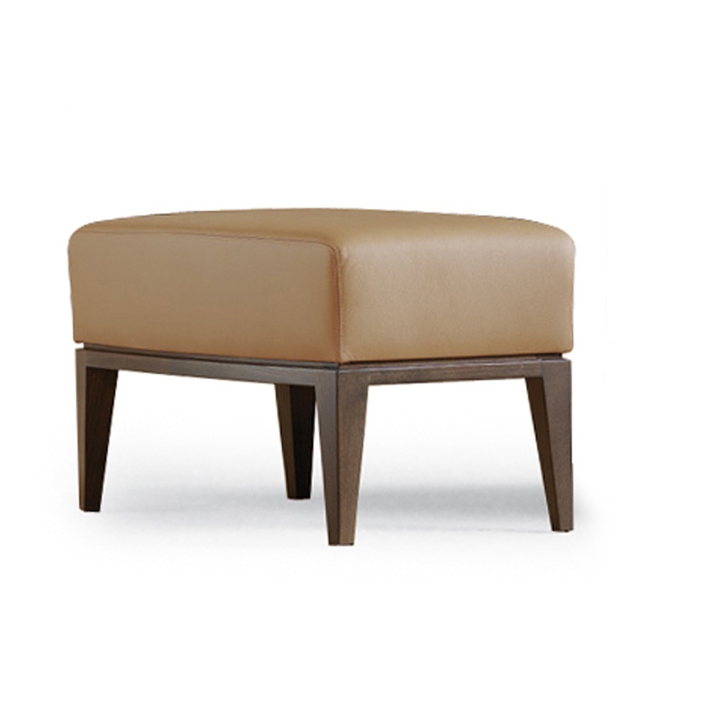 Poof on a frame of solid beech upholstered in leather or fabric Elide ...