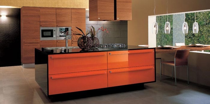 Kitchen (kitchen set) Arrital Cucine, Quardo TEAK AND GLOSSY RAL ...