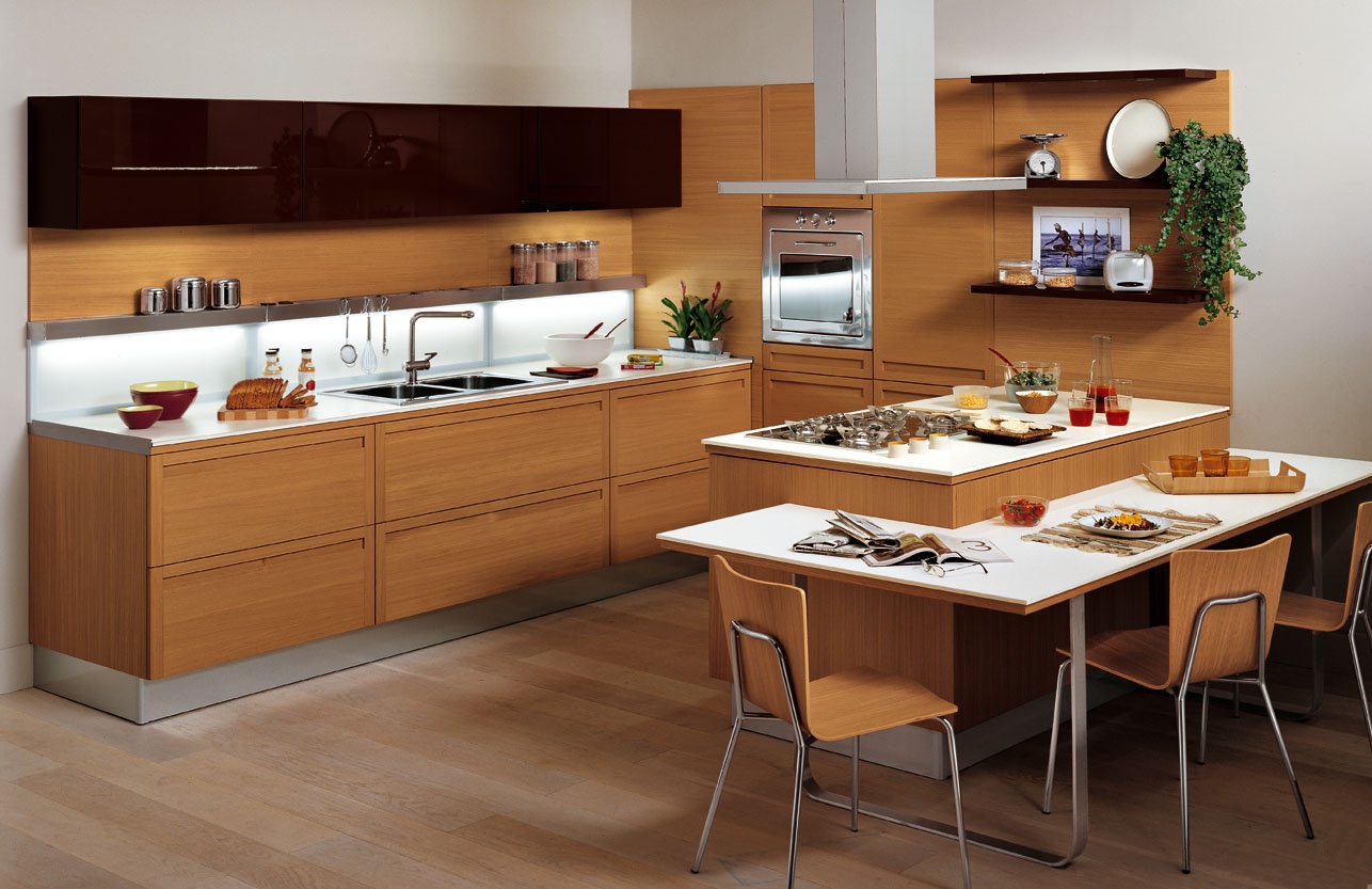 Kitchen (kitchen set) on a frame of wood with built-in lighting Terra ...