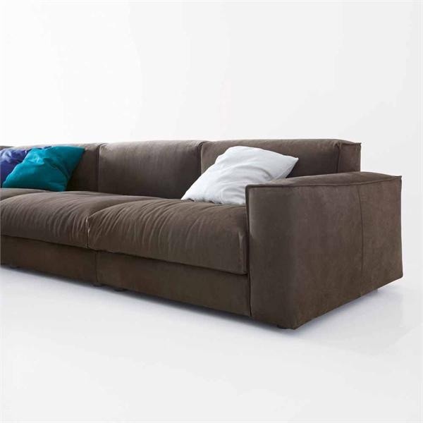 A sofa with a base made of poplar wood, the frame of metal and ...