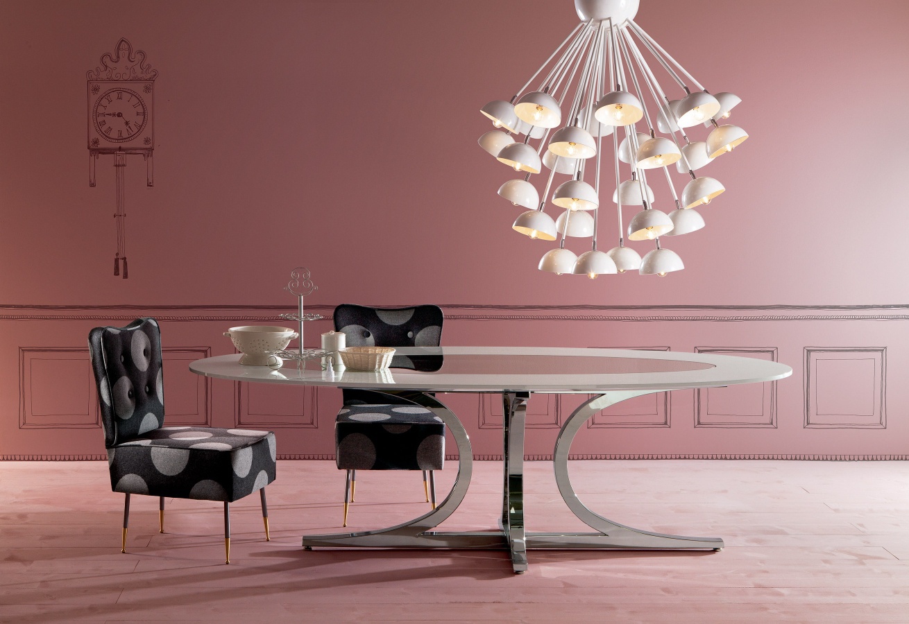 Romeo dining table with mirror insert, Creazioni - Luxury furniture MR