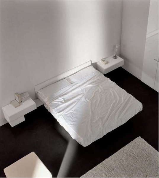 Double floating bed frame from metal Fluttua R, Lago - Luxury furniture MR