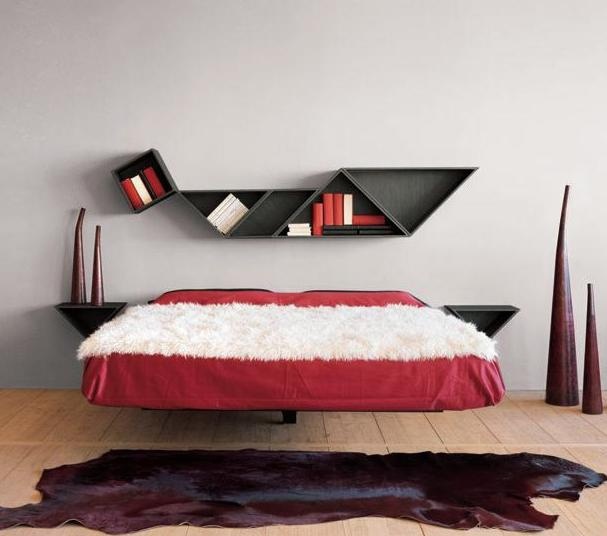 Double floating bed frame from metal Fluttua R, Lago - Luxury furniture MR