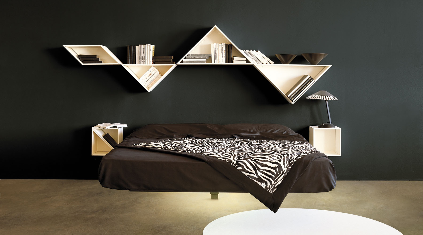 Double floating bed frame from metal Fluttua R, Lago - Luxury furniture MR