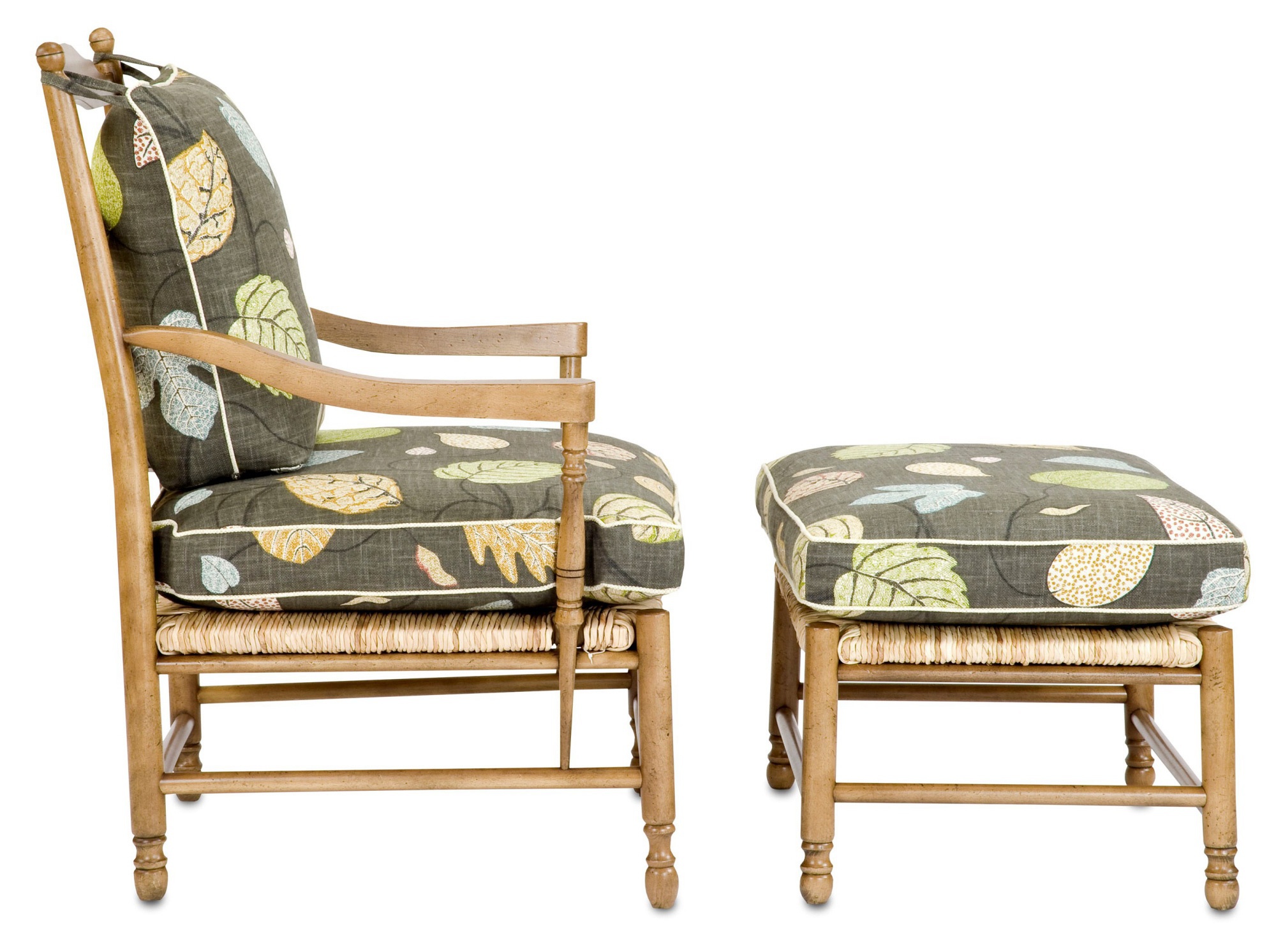 Chair with armrests Avignon with a frame made of wood, Currey & Company ...