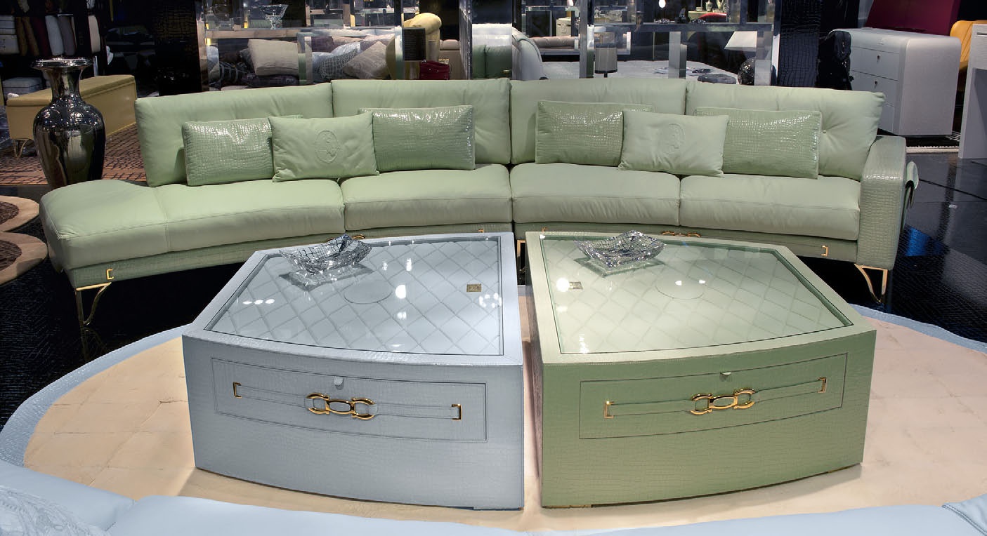 Alabama coffee table with oval glass top, Formitalia - Luxury furniture MR