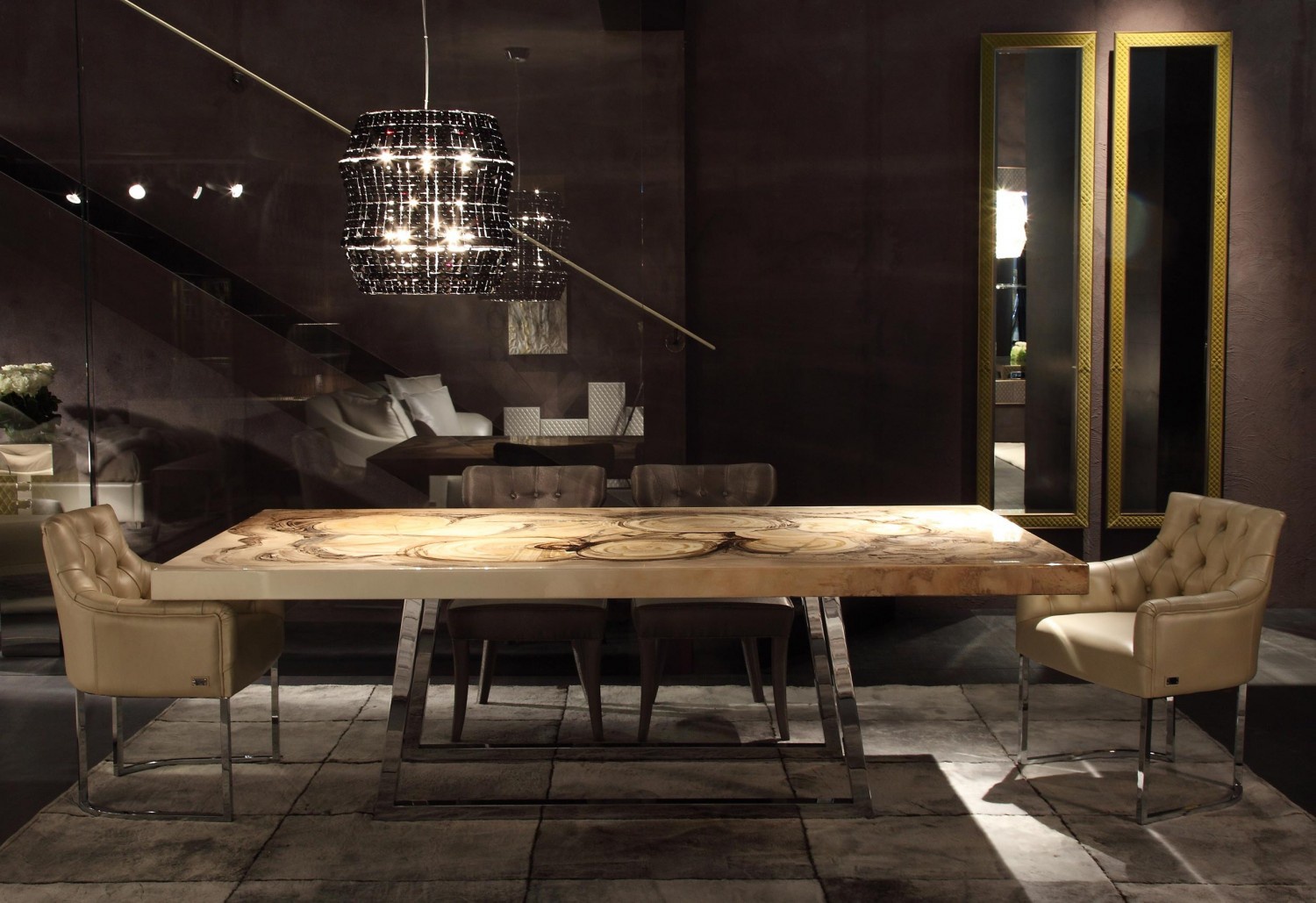 Dining table with decorative pattern Decoro, Rugiano - Luxury furniture MR