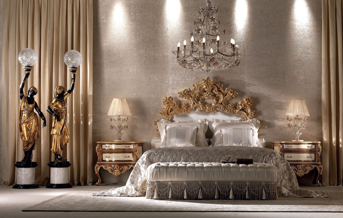 Double bed with upholstered headboard, Jumbo Collection - Luxury ...