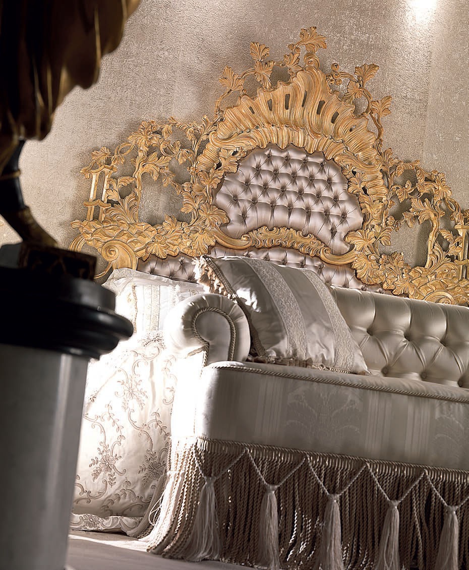 Double bed with upholstered headboard, Jumbo Collection - Luxury ...