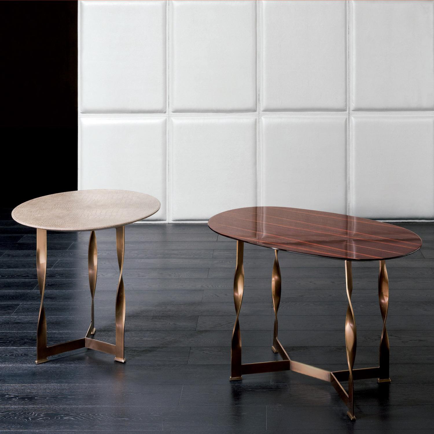 Coffee table with top made of leather, marble or wood Pliet, Rugiano ...