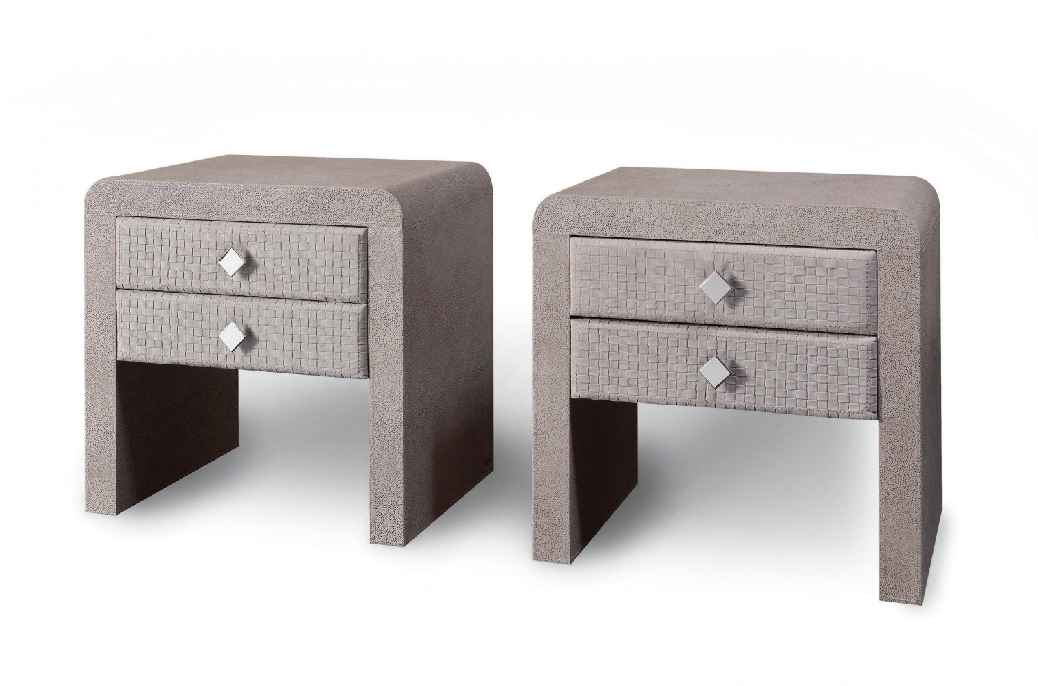 Bedside table in leather Reko, Rugiano - Luxury furniture MR