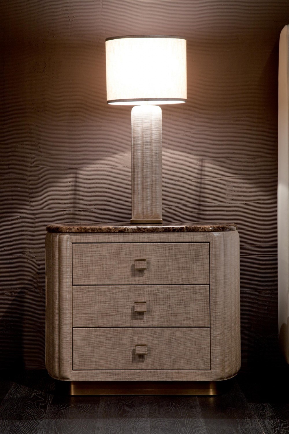 Bedside table in leather Bach, Rugiano - Luxury furniture MR