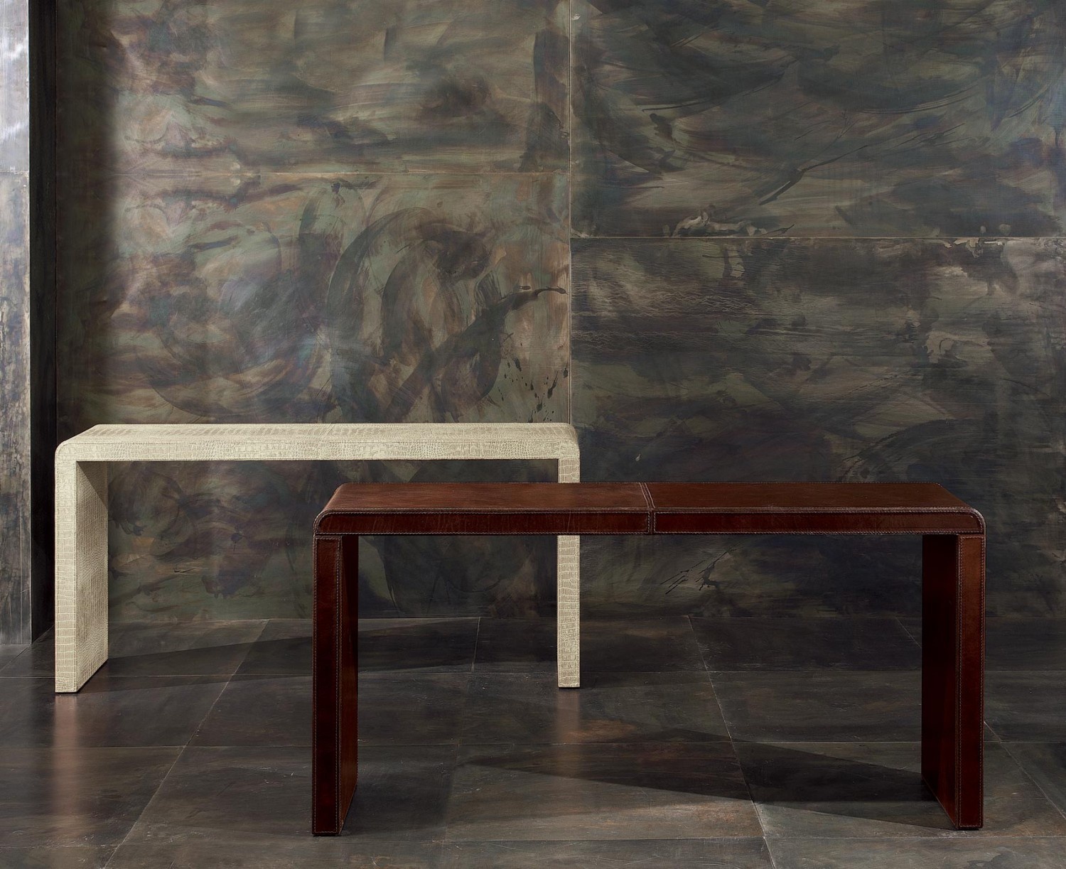 Console in leather Kyoto, Rugiano - Luxury furniture MR