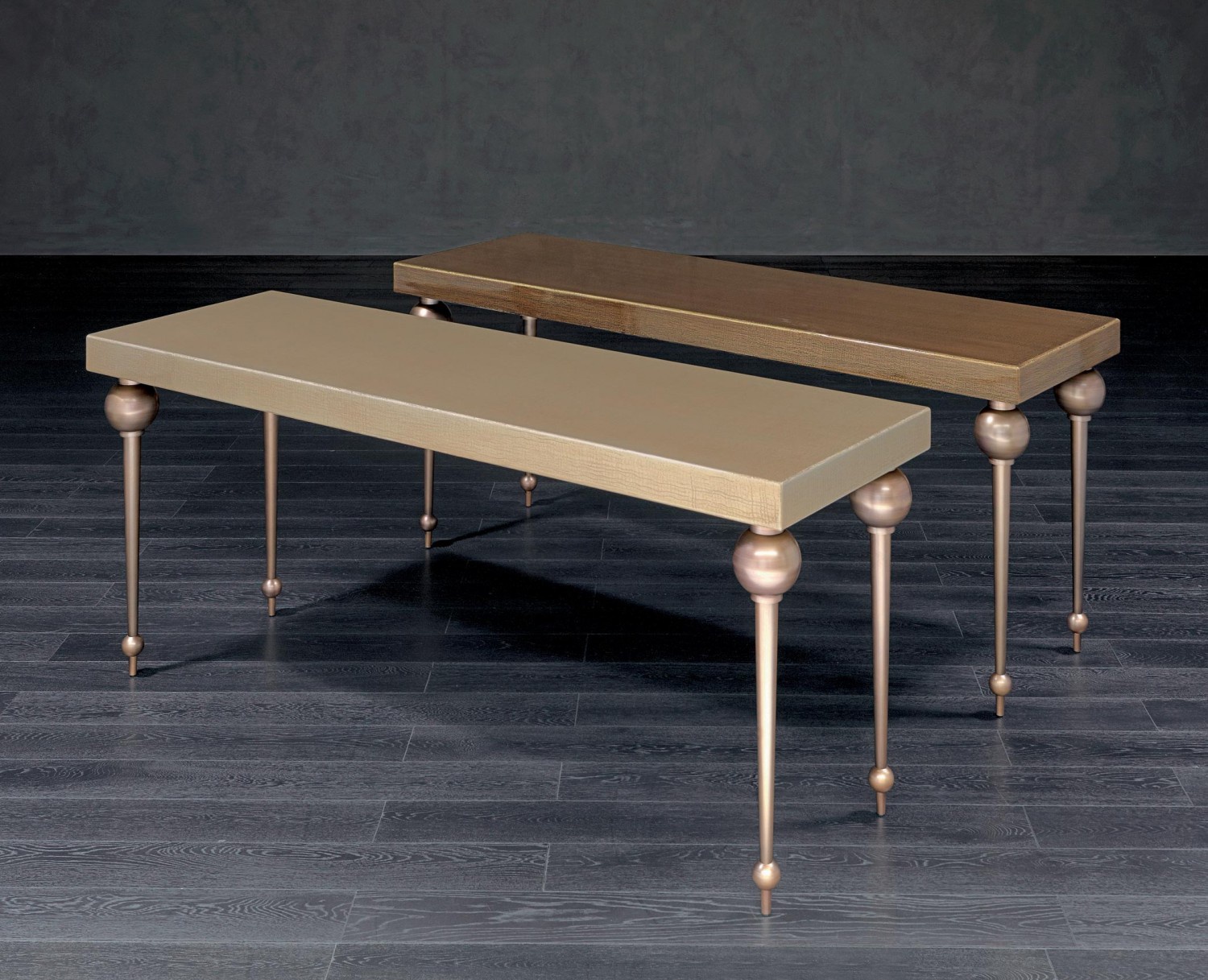 Console with legs in steel or bronze Marylin Decorama, Rugiano - Luxury ...