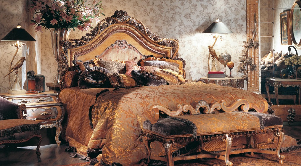 Double bed with upholstered headboard, Jumbo Collection - Luxury ...