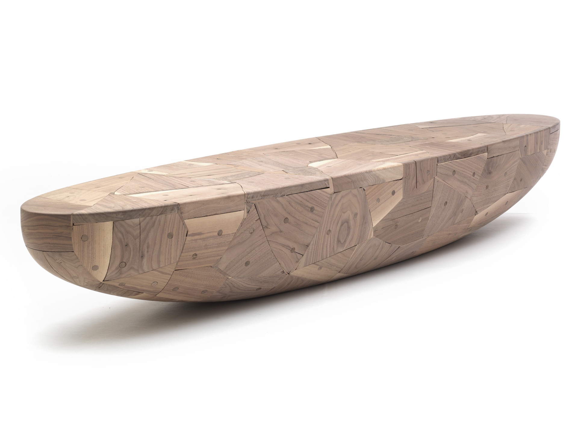 The Patchwork Oval Hemisphere bench from wood, Cappellini - Luxury ...