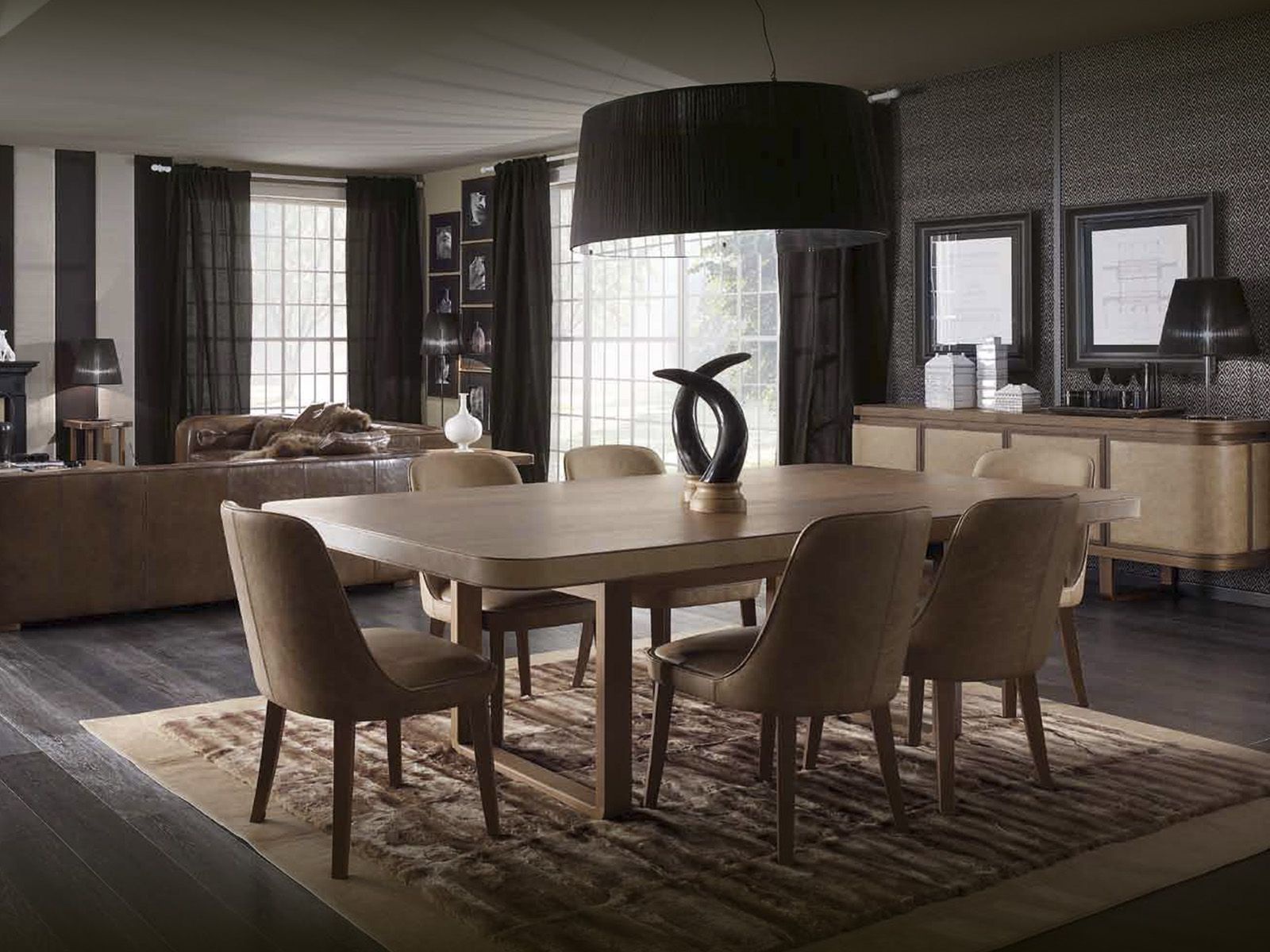 Dining room (dining set) natural wood and beige tones, Cosmopolitan ...