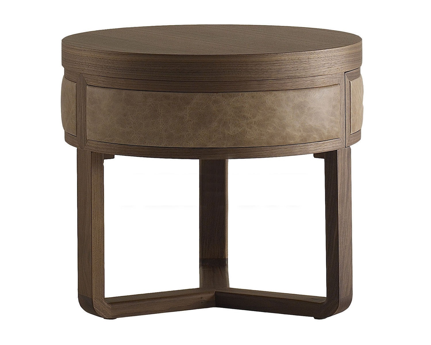 Bedside side table round shaped with leather World Luxury, Ulivi ...