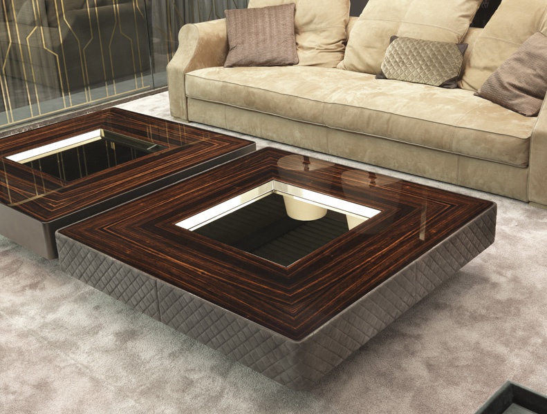 Coffee table with metal base Lord, Longhi - Luxury furniture MR
