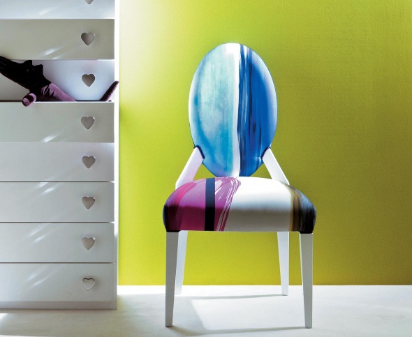 Flaminia chair natural wood textile upholstery, Creazioni - Luxury ...