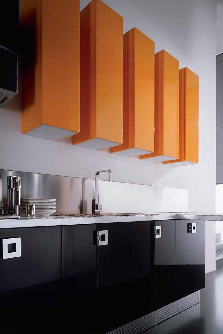 Kitchen (Suite kitchen) natural wood with accessories made of steel ...