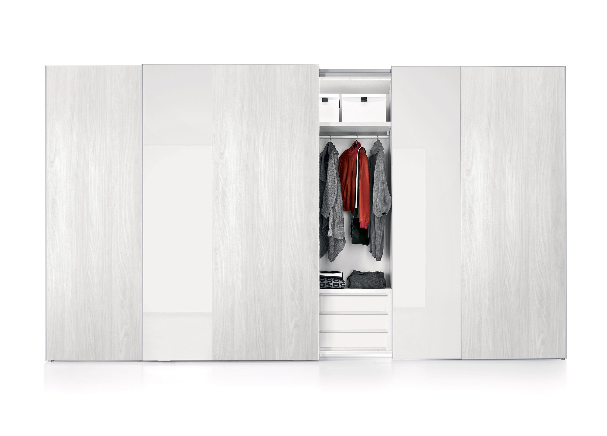 Walk-in closet system with wooden case MDF Offset, Novamobili - Luxury ...