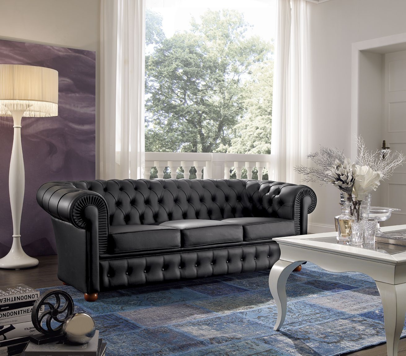 Sofa set in white lacquer, New skin, Romantic, Style Arve - Luxury ...